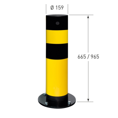 New Bollards Limited Black Bull Steel Indoor Large FLEX Surface Fixed ...